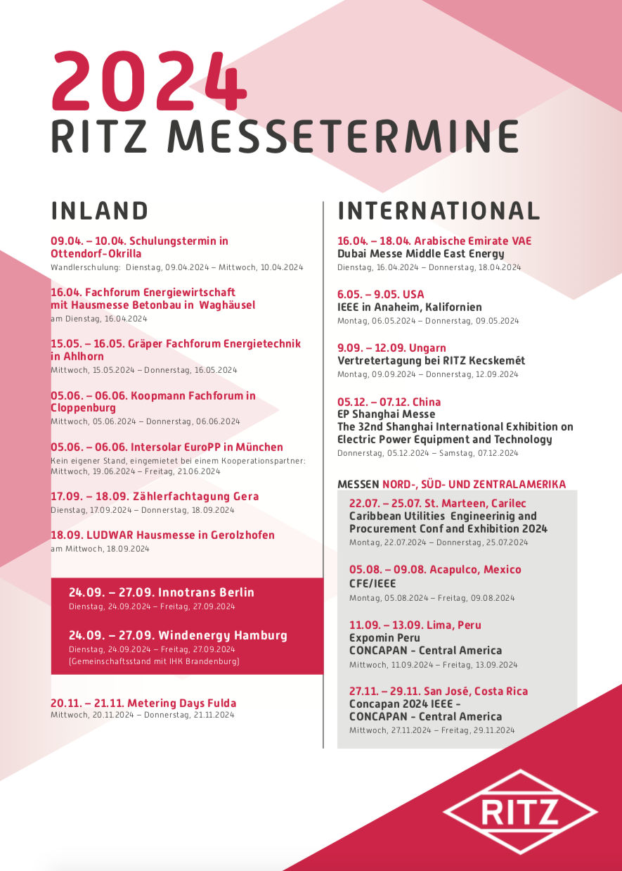 RITZ trade fair dates 2024 - RITZ